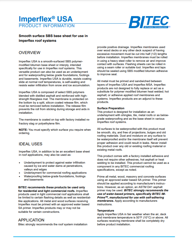 Imperflex® USA Data Sheet - Bitec